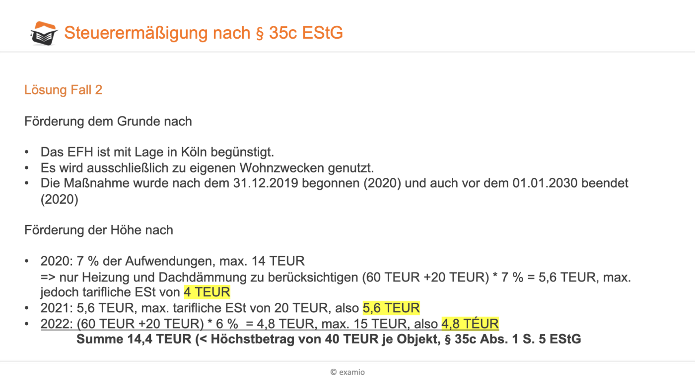 Steuerermäßigungen für energetische Maßnahmen, § 35c EStG