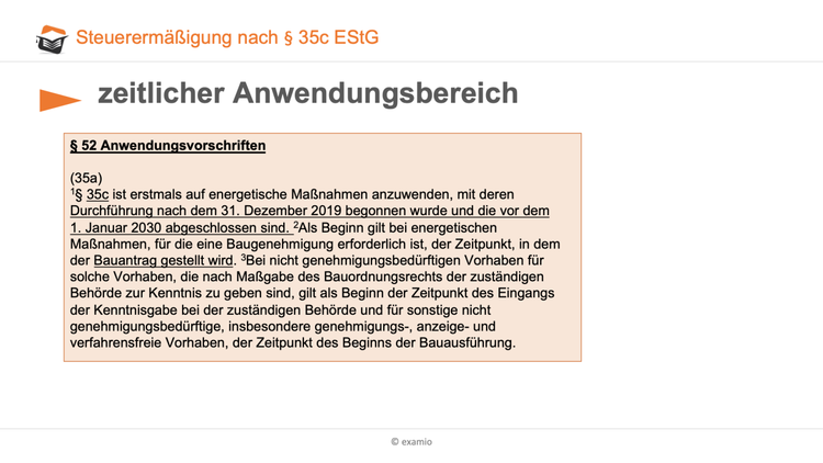 Steuerermäßigungen für energetische Maßnahmen, § 35c EStG